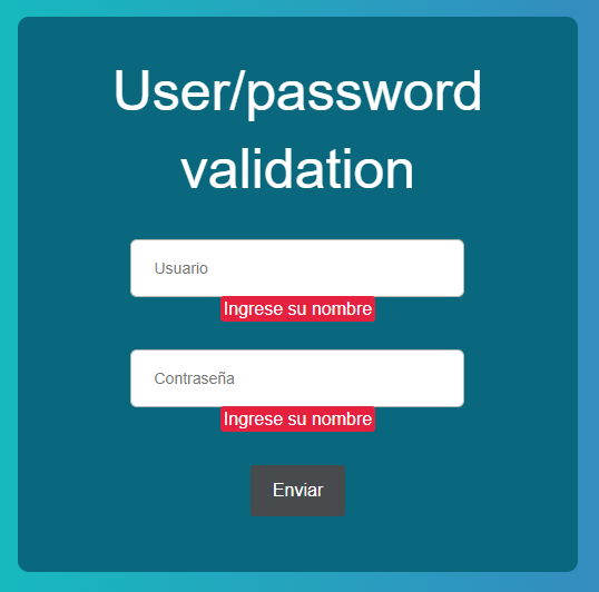User/password_validation